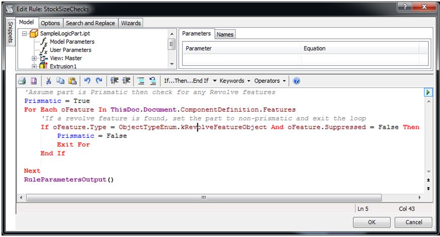 Manage Stock Size Data and Other Downstream Information with iLogic