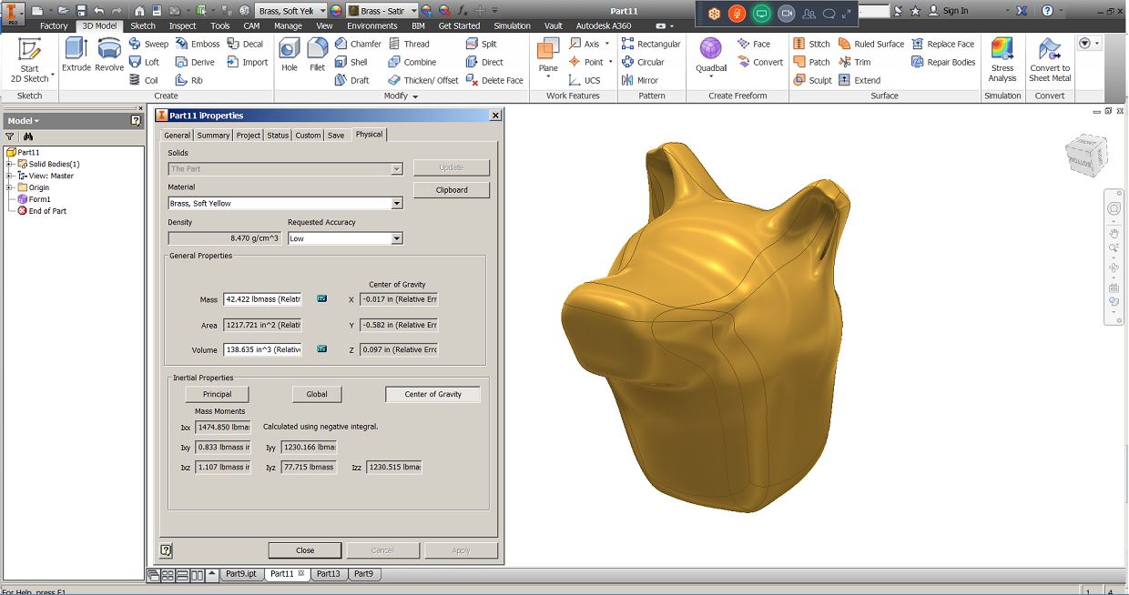 Inventor® 2016 Freeform modeling