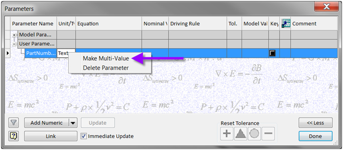 Linking A User Parameter Via iLogic