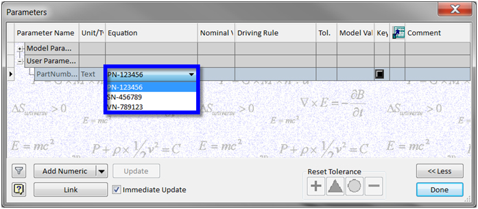 Linking A User Parameter Via iLogic