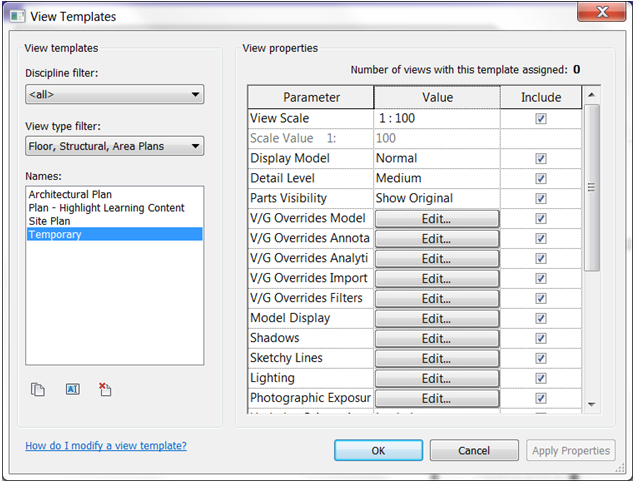 Temporary View Properties in Autodesk® Revit®