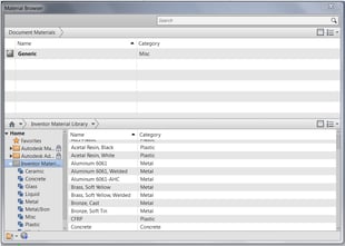 Using the Material Browser in Autodesk Inventor