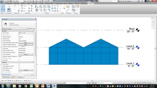 Gable End Curtain Wall with Diagonal Mullions in Revit