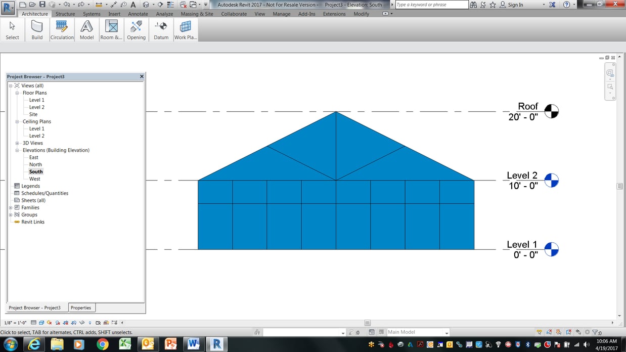 Gable End Curtain Wall with Diagonal Mullions in Revit