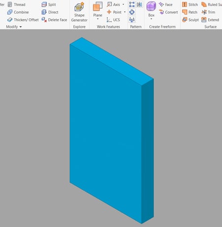 Inventor Tool Tip – Creating a Quick Surface on an Existing Solid Part