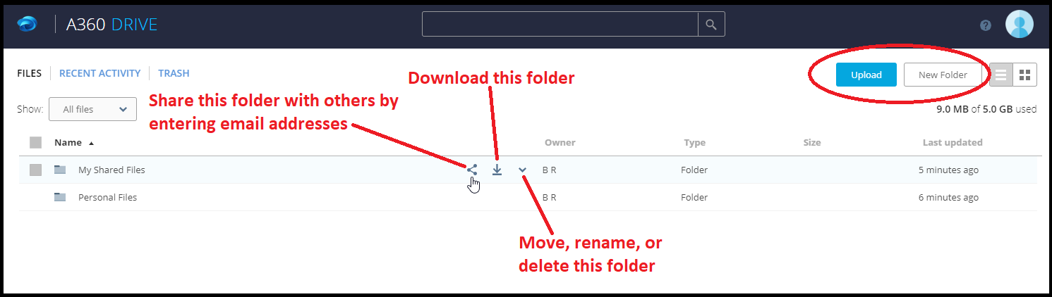 Free Cloud Storage with A360 Drive