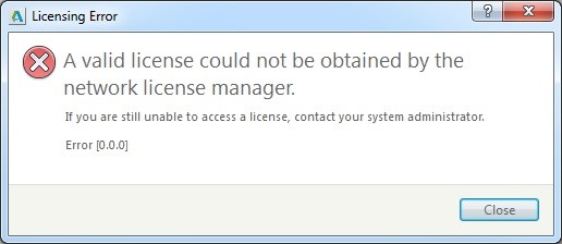 Common Error Codes with Network Licensing