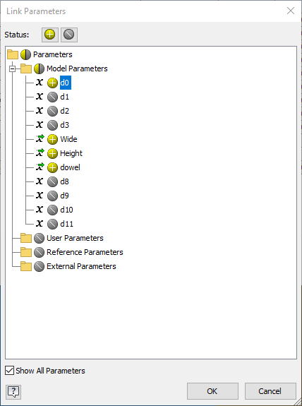 Sharing Parameters in Inventor