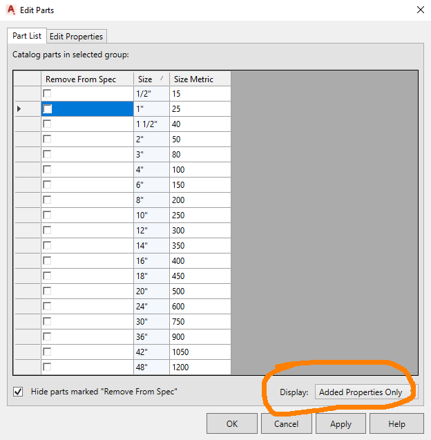 AutoCAD Plant 3D: Custom Spec Property & Project Property Definitions