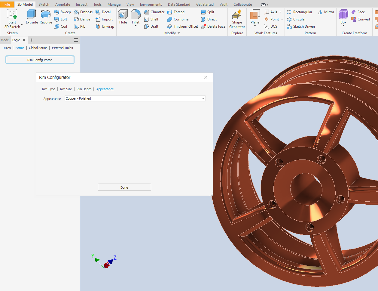 Introduction to iLogic Configuration – Rules and Forms