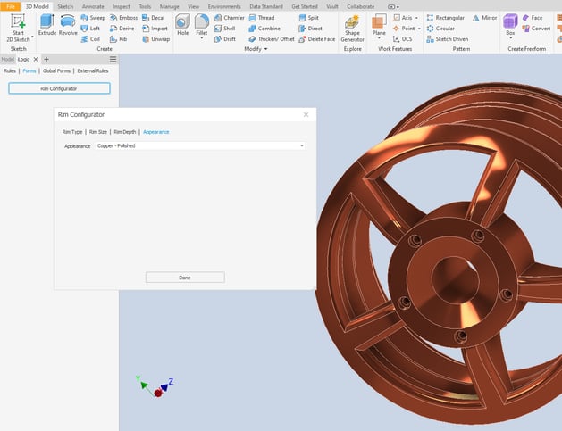 Introduction to iLogic Configuration – Rules and Forms