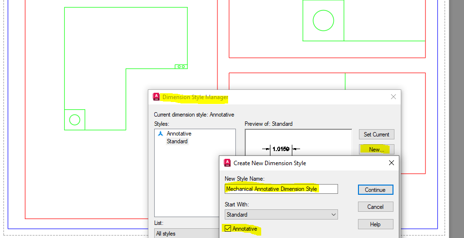 Technical Tooltip Autocads “annotative Styles”
