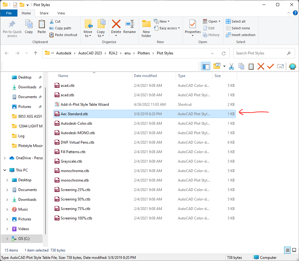 How to Restore a Missing Plotstyle Table