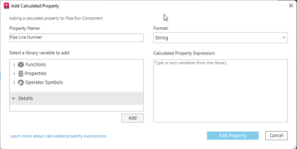 AutoCAD Plant 3D: Calculated Properties