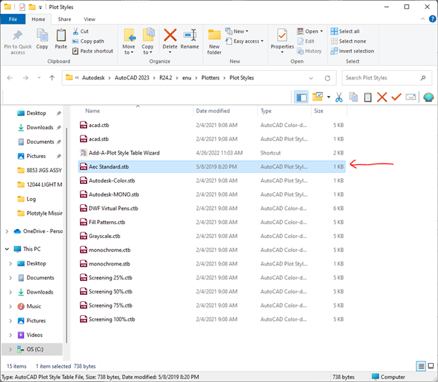 Plotstyle Table Missing