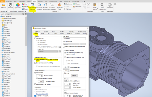Autodesk Inventor Tip – Turn on “Show command prompting near the mouse ...
