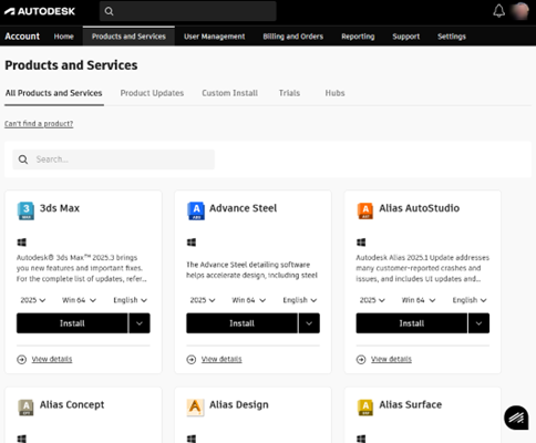 Installing Software from Your Autodesk Account (Basic)