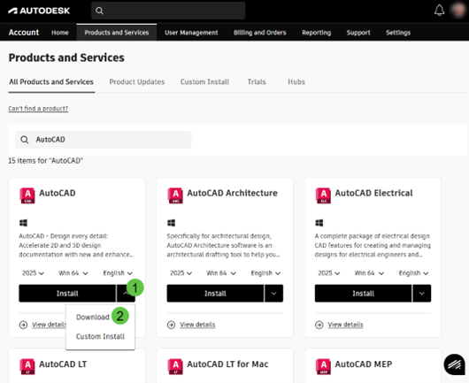 Installing Software from Your Autodesk Account (Basic)